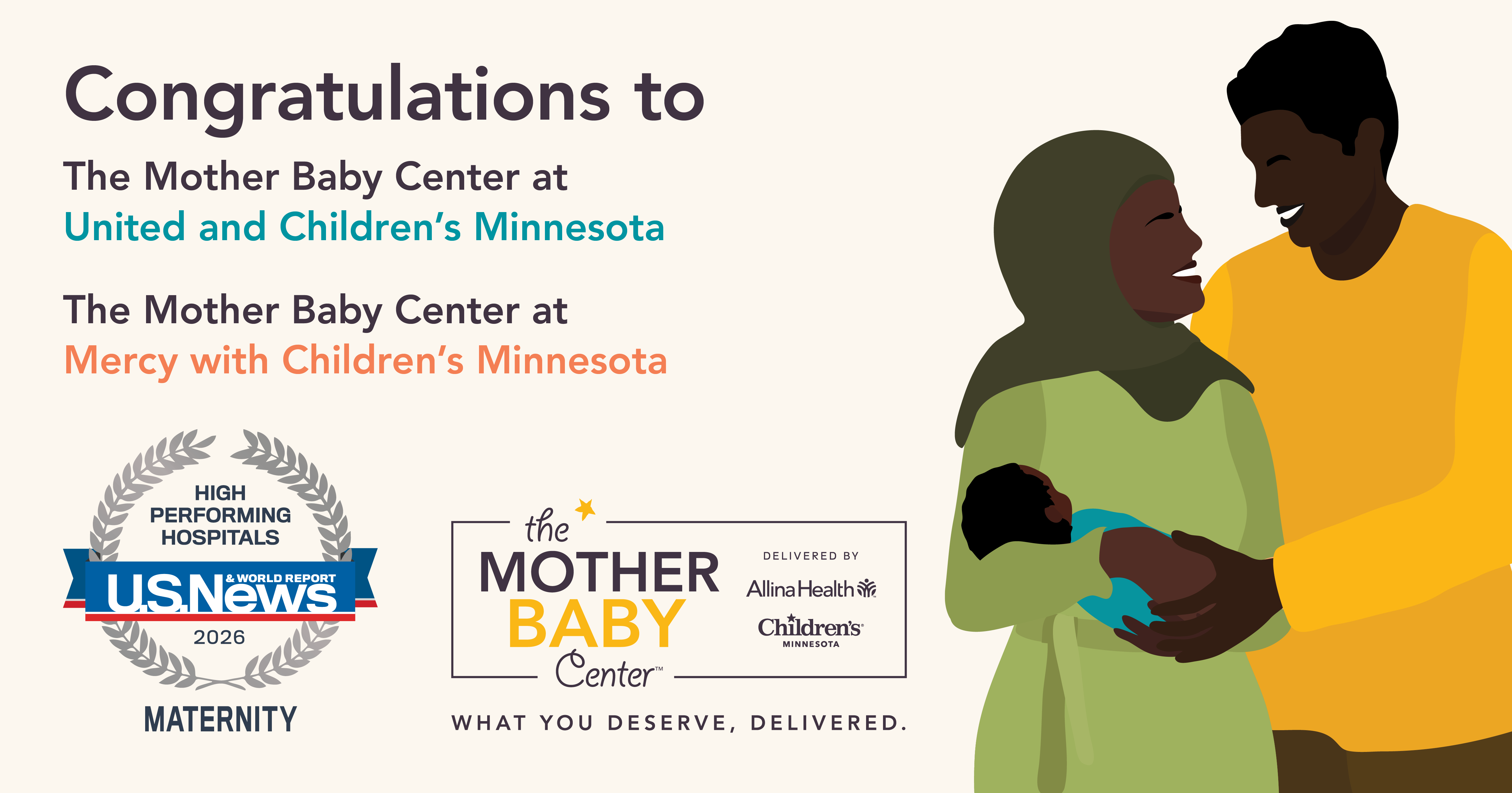 The Mother Baby Center rated High Performing by U.S. News - Children's ...