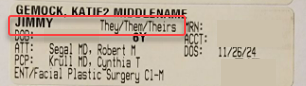 Gender Affirming Care: Label and Armband Changes – EMR Updates